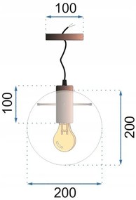 Toolight - Závěsné svítidlo Lassi 20cm APP306-1CP, E27, černá, OSW-00358