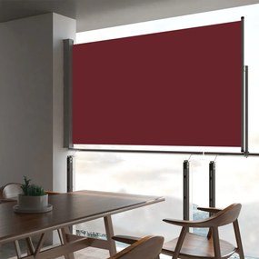 vidaXL Marketos Zatahovací boční markýza / zástěna 140 x 300 cm červená