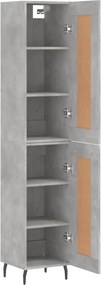 Skříň highboard betonově šedá 34,5x34x180 cm kompozitní dřevo 3200469