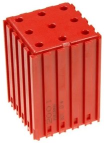 Plastový box na nářadí s válcovou stopkou D4, modul 5x5, 9 dutin, červená