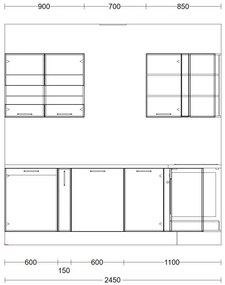 Sestava kuchyně Teplice-Structura-vystavený kus, dub havana
