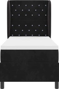 Postel s boxspringem s matrací s čelo Černý 200 x 80 cm samet 3340846