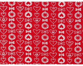 Běhoun na stůl Heart red 45x150, Klippan Švédsko Červená