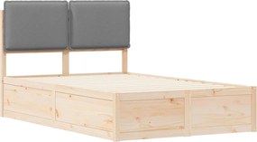 Rám postele s čalouněným čelem s čelo Světle šedá 120 x 190 cm 3405522