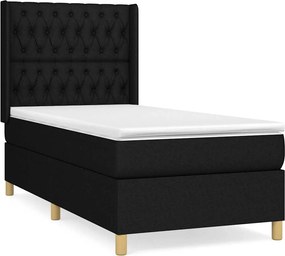 Box spring postel s matrací černá 90x190 cm textil 3132195
