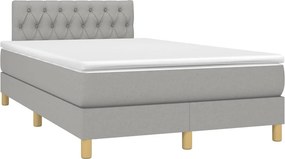 Box spring postel s matrací a LED světle šedá 120x190 cm textil 3270109