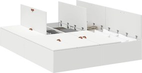 Rám postele s úložným prostorem s úložištěm Bílá 140 x 200 cm 3335373