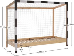 Montessori postel, přírodní/bílá/černá, 90x200, FUTAL Kondela 0000396832