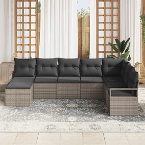 Set pohovek 8 ks Šedá polyratan 3355168