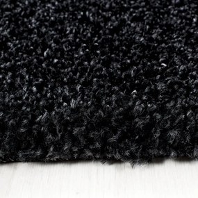 Ayyildiz Chlupatý kusový koberec Life Shaggy 1503 černý Typ: kulatý 120 cm
