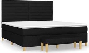 Box spring postel s matrací černá 180x200 cm textil 3137255