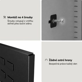 Perforovaná deska na nádoby boční černá, 334x684x18 mm: příslušenství k MEGAN