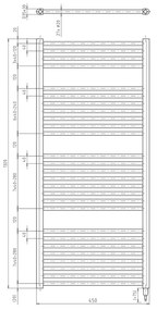 Aqualine DIRECT-E elektrické otopné těleso rovné 450x1320 mm, 400 W, černá ILE34TB