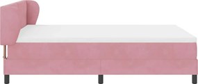 Postel s boxspringem s čelo Růžová 160 x 200 cm samet 3340399