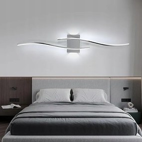 Led nástěnná lampa Comely Wave, 6500K, chromovaná, moderní design
