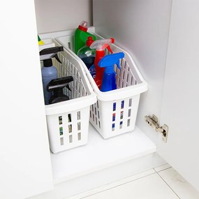 VILDE Úložný box, s kolečky, atypicky úzký, bílý, Vila, 13l, 46 x 18 x 26 cm
