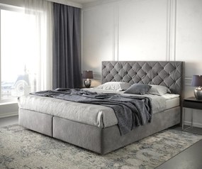 DELIFE Postel Boxspring Dream-Great 180x200 cm mikrovlákno taupe s matrací a topperem