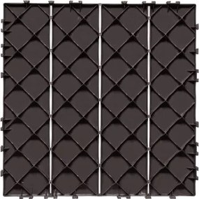 zámkové palubkové dlaždice 10 balení 30,5 × 30,5 cm vodotěsné pro verandu tmavě hnědá
