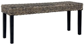 vidaXL Lavice 110 cm černá přírodní kubu ratan a masivní mangovník