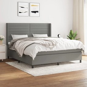 Box spring postel s matrací tmavě šedá 180x200 cm textil 3131530