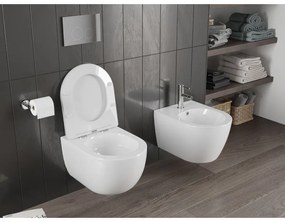 Mexen Carmen, závěsná WC mísa 490x365x340 mm, Rimless Tornádo, bílá lesklá, 3388XX00T