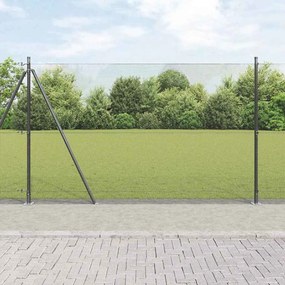 Svařovaná drátěná plotina s betonovou základnou 10 x 1,4 m Šedá 3352526