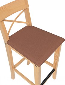 Potah na barovou židli Ingolf s čalouněným sedákem barva hnědá