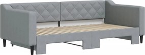 Válenda s přistýlkou světle šedá 90 x 190 cm textil 3197436