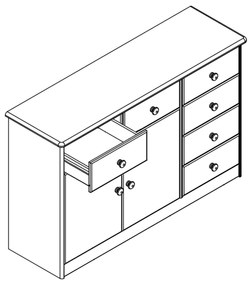 Sconto Komoda ROLAND 7 borovice