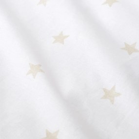 Bílé/béžové napínací bavlněné dětské prostěradlo na jednolůžko 90x190 cm Mini Star &amp; Stripes – Bianca
