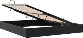 Postel s úložným prostorem Černá 183 x 213 cm Umělá kůže 3369978