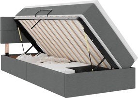 Postel s úložným prostorem a matrací Tmavě šedá 100 x 200 cm 3370489