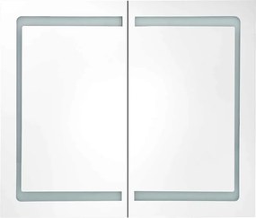 LED koupelnová skříňka se zrcadlem 80 x 12,2 x 68 cm 285123