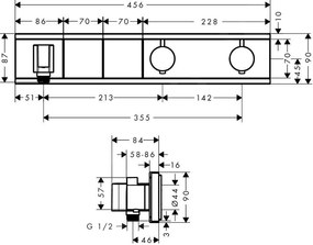 Hansgrohe RainSelect, termostatická sprchová baterie pod omítku, na 2 výstupy, chromová, 15355000