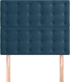 Čelo postele tmavě modré 90x5x118/128 cm sametové 3116806