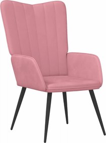 Relaxační křeslo růžové samet 327681