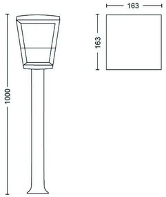 PH 17442/30/P7 Hue LED White and Color Ambiance Venkovní sloupkové svítidlo Philips Econic 17442/30/P7 černé 100cm 2200K-6500K RGB - PHILIPS HUE (915005732701)