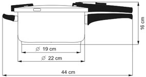 KOLIMAX - české nerezové nádobí Tlakový hrnec s BIO ventilem KOLIMAX BIOMAX - BLACK GRANITEC 22cm, 4,0l