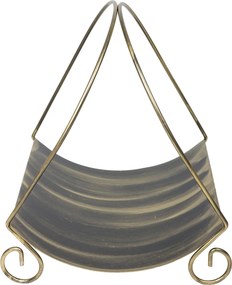Kovový koš na dřevo Easy, 38x38 cm, zlatá