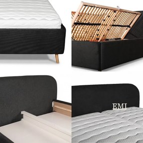 Postel čalouněná ZORIANA + lamelový rošt + matrace EMI