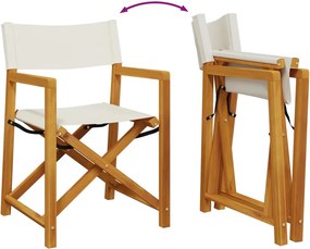 6dílné skládací židle, krémově bílá látka 3208917
