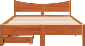 Rám postele se zásuvkami voskově hnědý 150x200cm masiv borovice 3301904