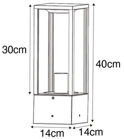 Průmyslové stojací venkovní svítidlo rezavě hnědá 40 cm IP44 - Charlois