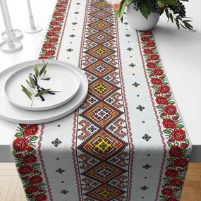 Ervi bavlněný běhoun na stůl - tradyční výšivka print