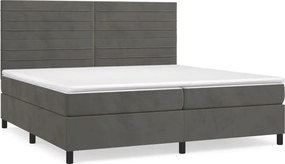 Box spring postel s matrací tmavě šedá 200x200 cm samet 3143104