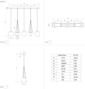 Eglo 900512 - Lustr na lanku RONDO 3xE27/40W/230V