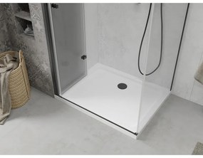 Mexen Lima, sprchový kout se skládacími dveřmi 100 (dveře) x 110 (stěna) cm, 6mm čiré sklo, černý profil + slim sprchová vanička bílá s černým sifonem, 856-100-110-70-00-4010B