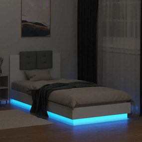 Rám postele s čelem a LED osvětlením bílý 90 x 200 cm 3210031