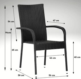 Vikio Ratanová zahradní židle DT151 antracit