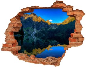 Wallmuralia Díra 3D ve zdi nálepka Cihla Tatry 90x70 cm